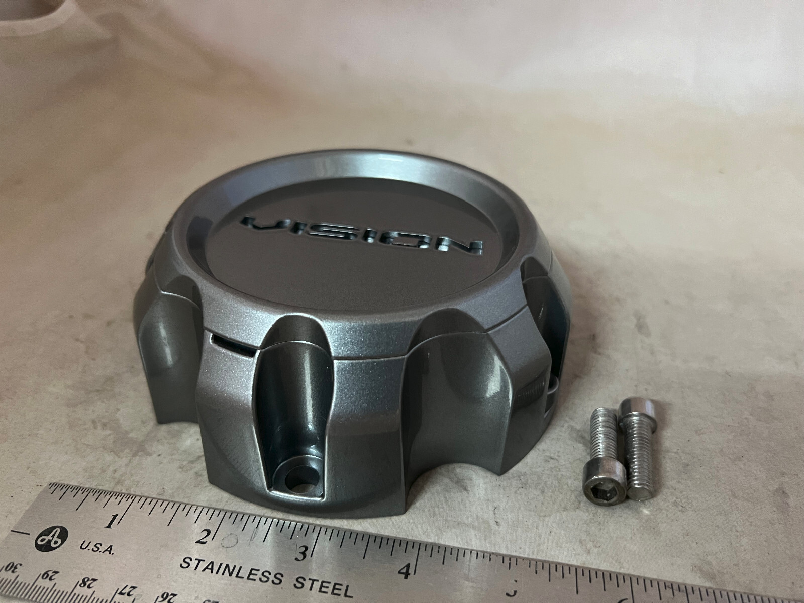 Vision Wheels Gunmetal Wheel Rim Hub Cover Center Cap 5 Lug C353-5V ...