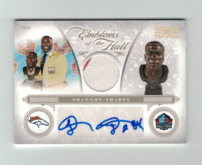 SHANNON SHARPE 2011 National Treasures AUTO PATCH #7/15 Emblems Of The ...