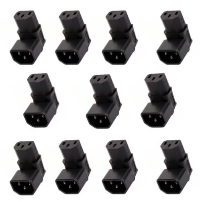 (10PACK)IEC C14 to C13 Power Adapter PDU Plug Up 90Degree for LCD Wall ...