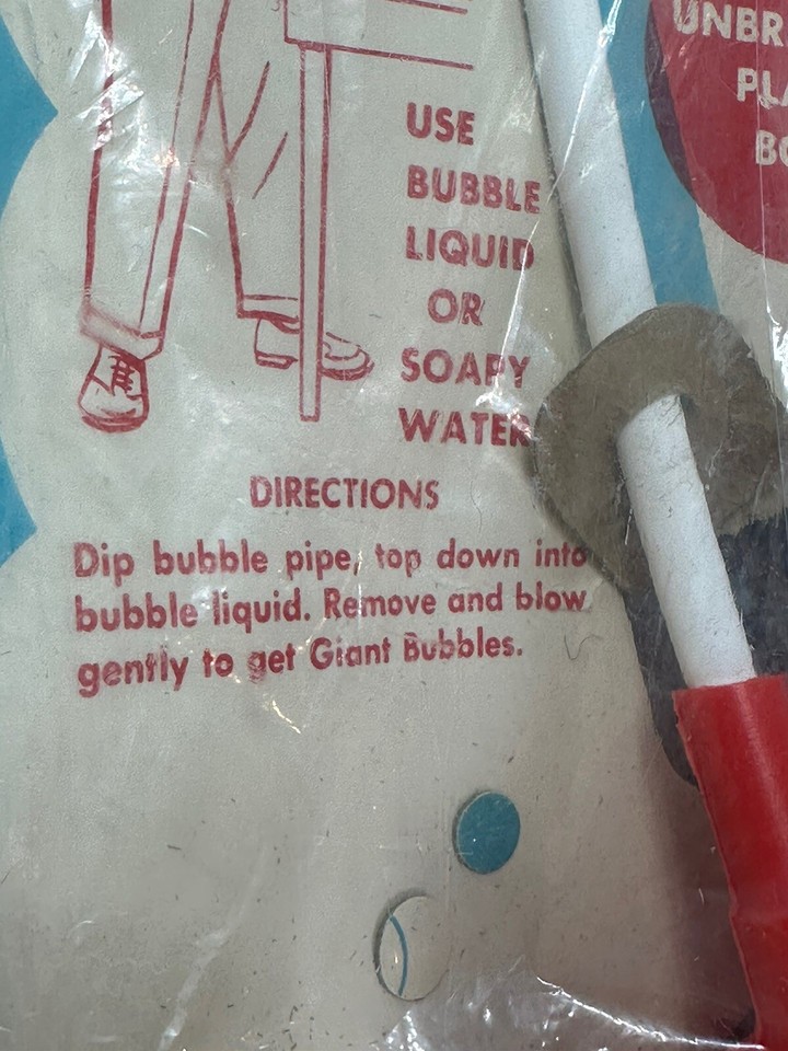 Vintage New Old Stock TICO TOYS Giant Red White Bubble Pipe Bubble ...