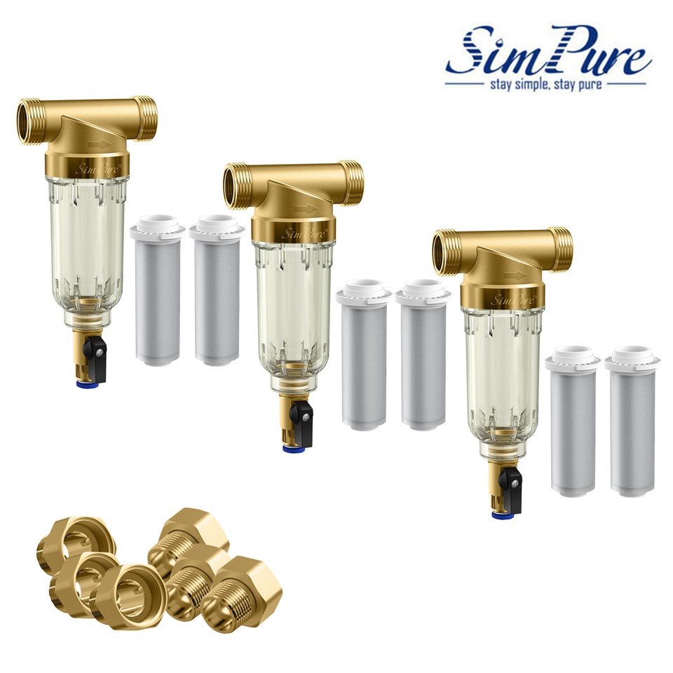 SimPure Home Whole House Water Filter Spin Down Sediment Pre-Filter ...