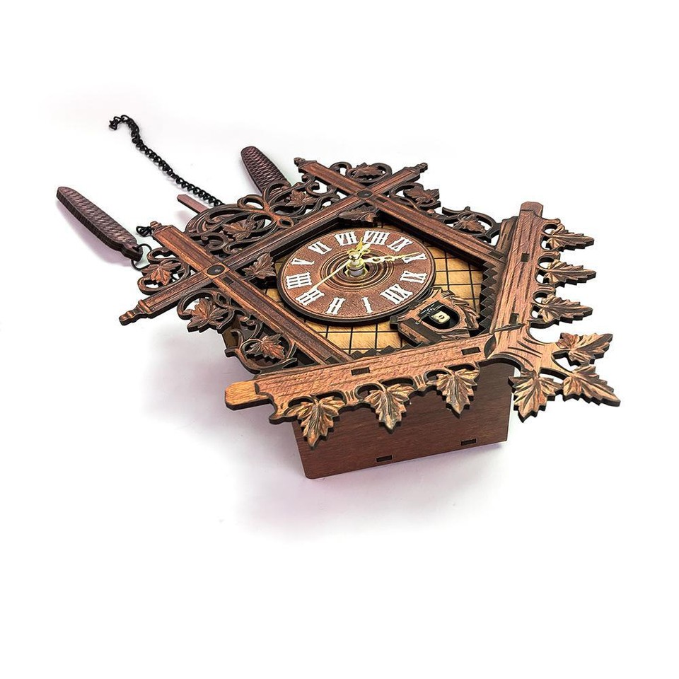 NEW Brown German Forest Cuckoo Clock Nordic Style Retro Wooden Cuckoo ...