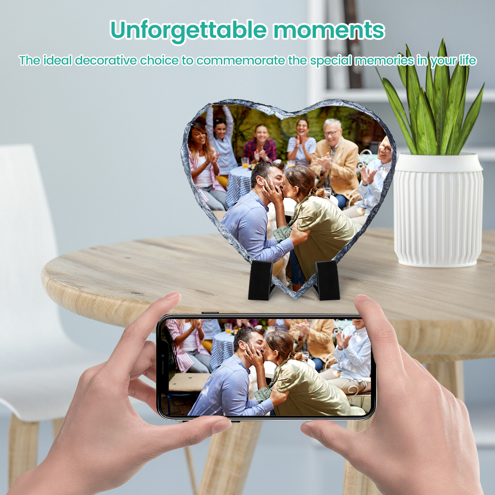 2Pcs Sublimation Slate Rock Blanks Heart Sublimation Stone Slate with ...