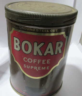 vintage 1# coffee tin-Bokar coffee supreme /lid A & P tea co New York ...
