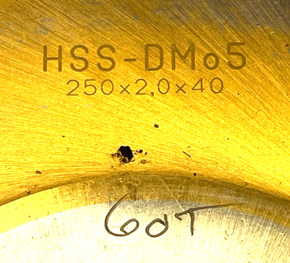 250 x 2.0 x 40 x 60 Tooth COLD SAW BLADES(2) HSS M2 DMO5 METAL CUTTING ...