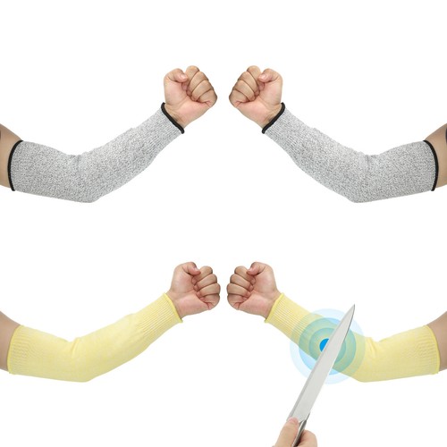 2Pairs L Arm Protectors Cut Resistant Sleeve Forearm Sleeve Yellow/Gray ...