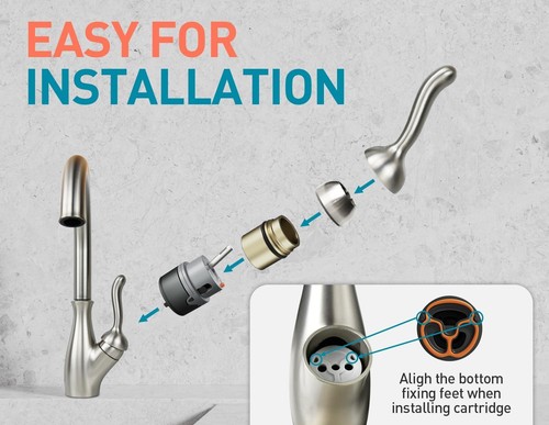 RP50587 Single Handle Compatible with Delta Repair Kit,Lavatory Kitchen ...