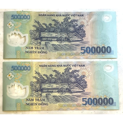 1 Million - 2 x 500,000 VND Vietnamese Dong Polymer Banknote 1,000,000 ...