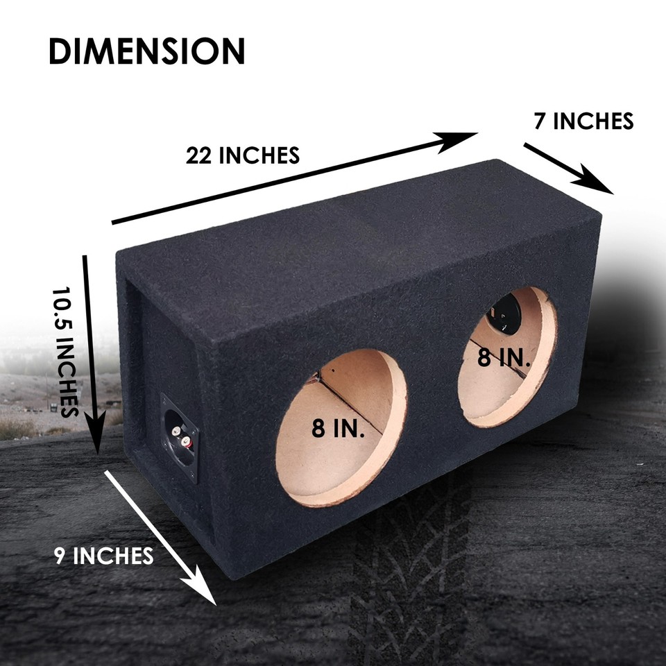 Heavy Duty Angle Dual 8" Sealed Subwoofer Enclosure Car Audio Speaker ...