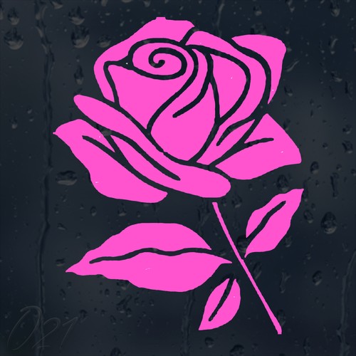 Lovely Pink Flower Rose Car Decal Vinyl Sticker For Window Bumper | eBay