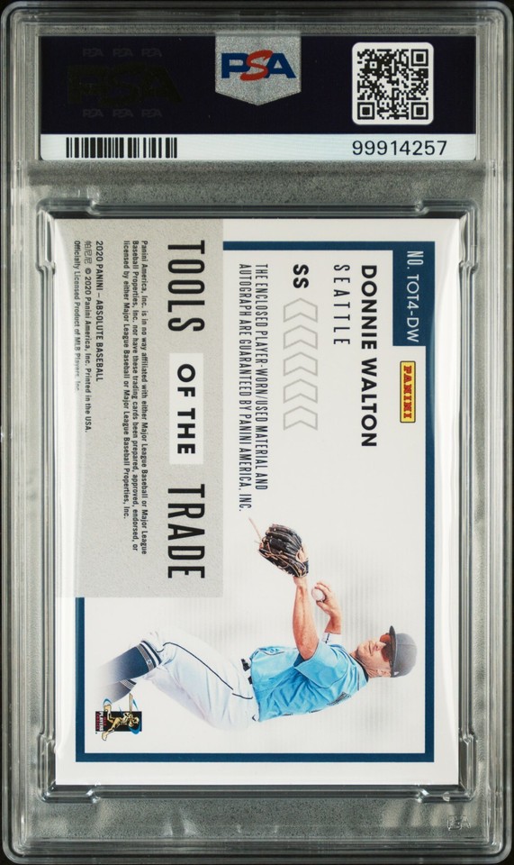 2020 PANINI ABSOLUTE TOTT QUAD SWATCH Auto DONNIE WALTON PSA 9 Mint /49 ...