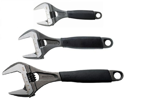 BAHCO ERGO 3pce EXTRA WIDE OPENING ADJUSTABLE WRENCH SHIFTER SET – 8 ...