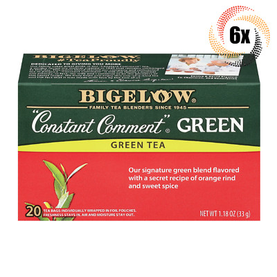 6x Boxes Bigelow Constant Comment Green Tea | 20 Pouches Per Box | 1 ...