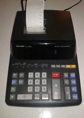 Sharp EL-2196BL 12 Digit 2 Color Printer Calculator working with ink | eBay