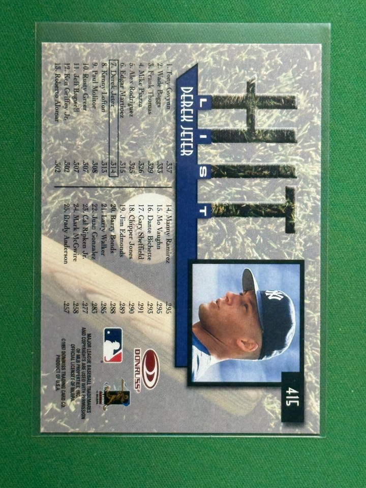 1997 Donruss Baseball Hit List #415 Derek Jeter | eBay