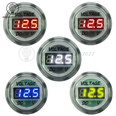 Round Digital LED Display Voltmeter Voltage Measuring Meter Range DC5 ...