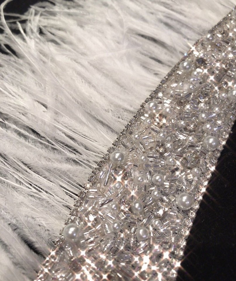 Sale! Handmade Exclusive Crystal Rhinestone Feather Wedding Necklace ...