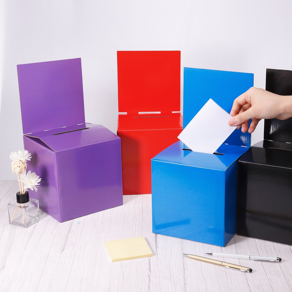 2Pcs Ballot Box Raffle Box with Removable Header Board Suggestion Box ...