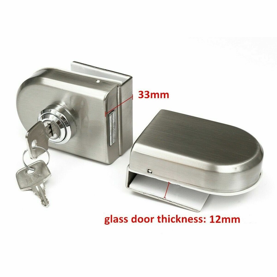 12mm Glass Door Lock Durable Stainless Steel Double Swing Hinges ...