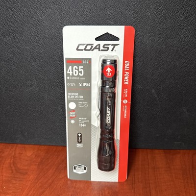 Coast G32 Pro Grade Flashlight with Focusing Beam 465 Lumens IPX4 (3150 ...