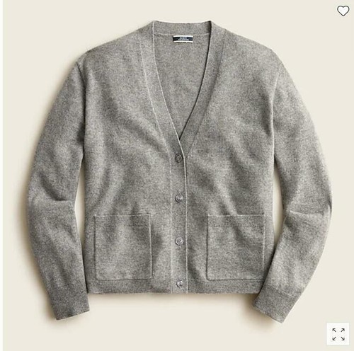 NWT Jcrew Relaxed-fit cashmere cardigan sweater ~size:S,M,L~Hthr Ash ...