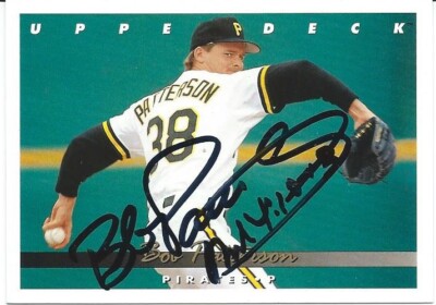 BOB PATTERSON 1993 Upper Deck #412 autographed signed card PIRATES 93 ...