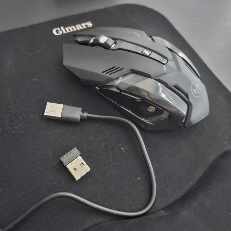 gaming bundle led light up mouse black game mousepad desk set up | eBay