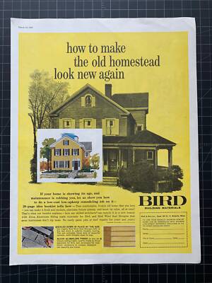 Vintage 1961 Bird Building Materials Print Ad | eBay