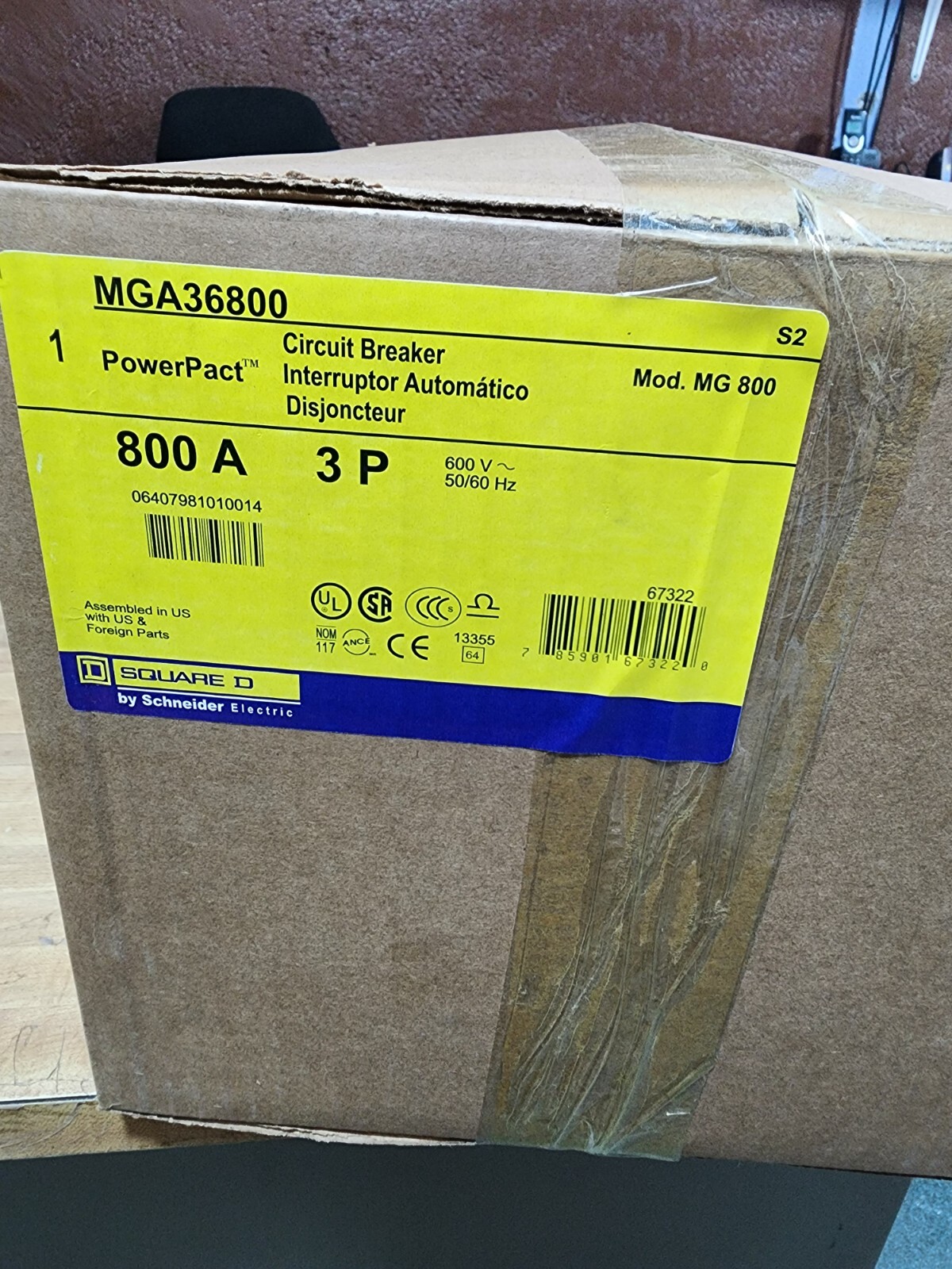 Square D MGA36800 Circuit Breaker New In Box | eBay