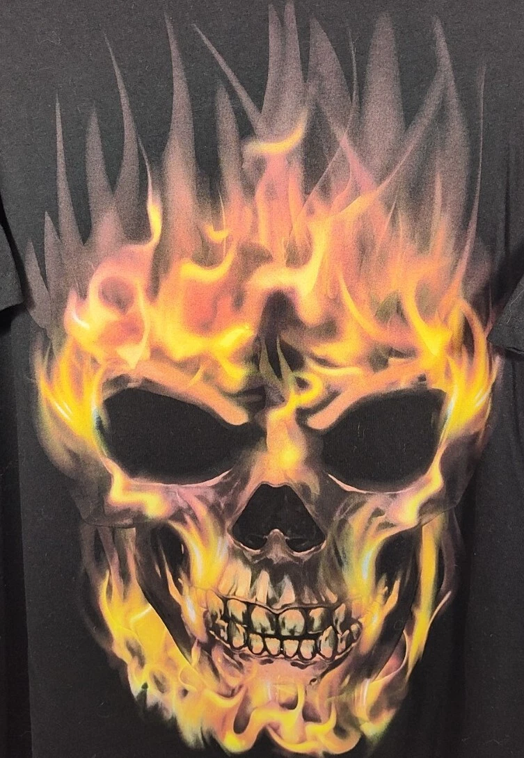 Black Flaming Skull
