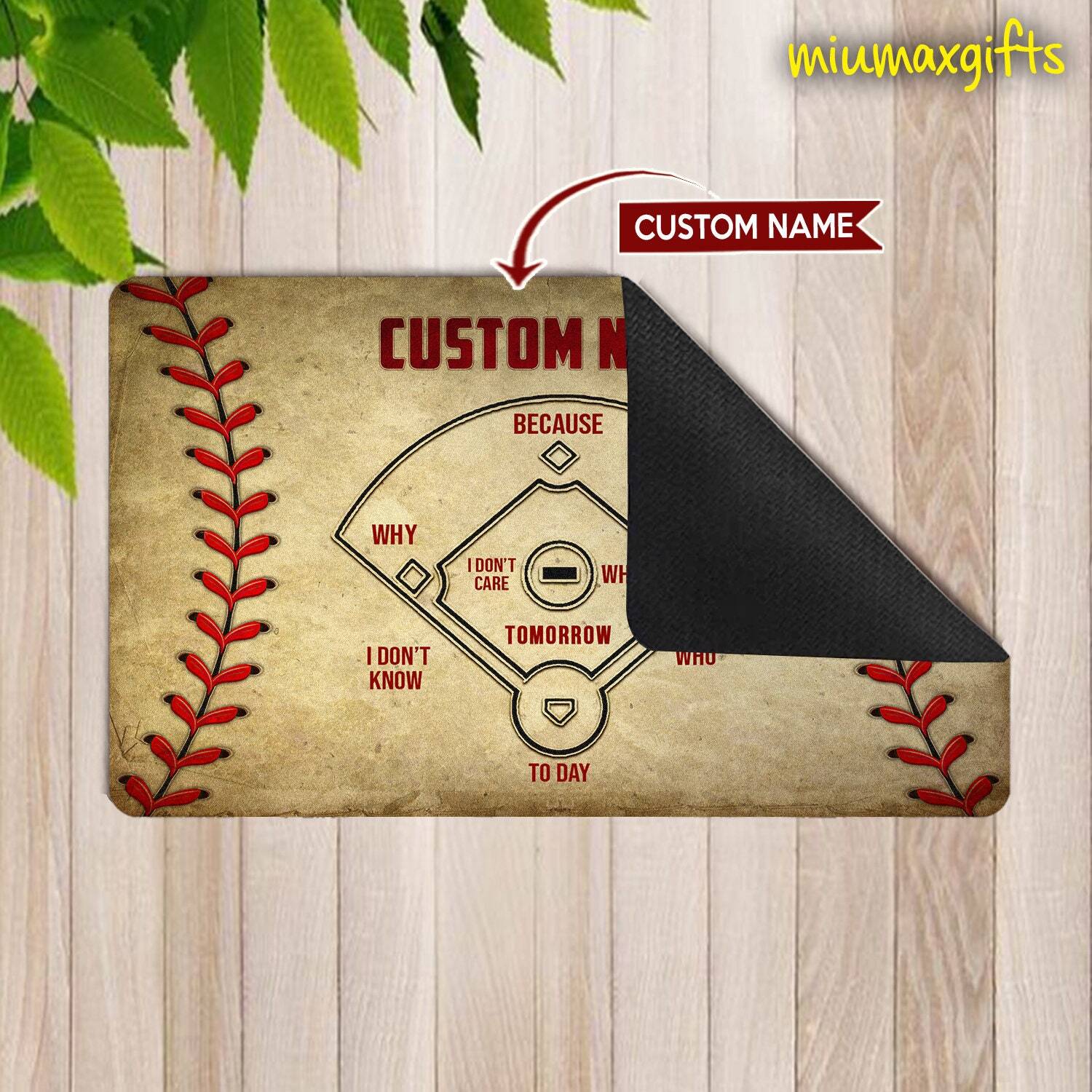 Baseball Personalized Doormat, Baseball Doormat, Baseball Mat, Baseball ...