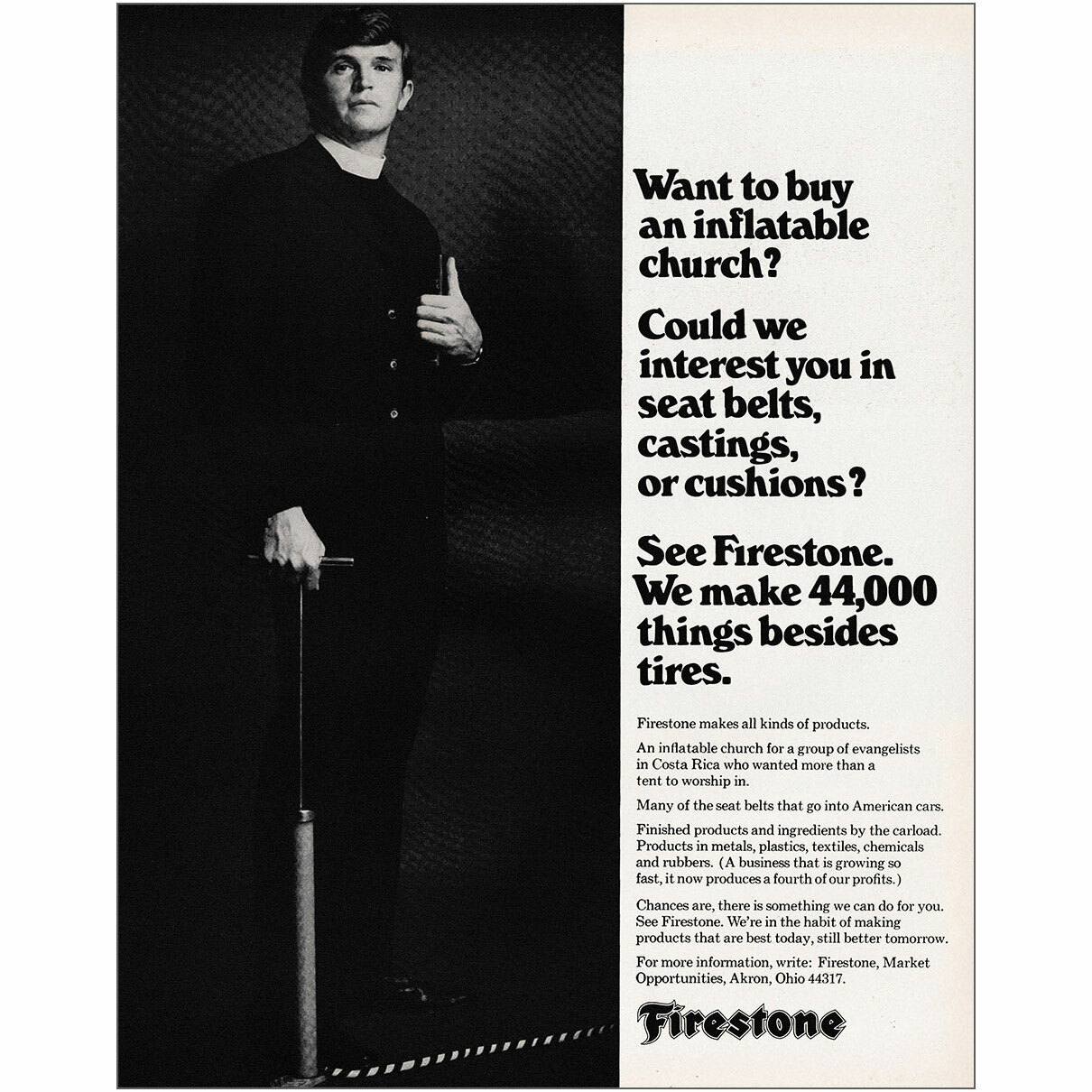 1971 Firestone: Want to Buy an Inflatable Church Vintage Print Ad | eBay