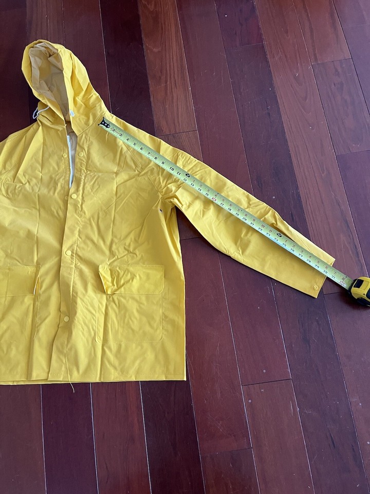 Yellow Heavy Duty Waterproof Rain Jacket Heavy Duty PVC Hooded Rain ...