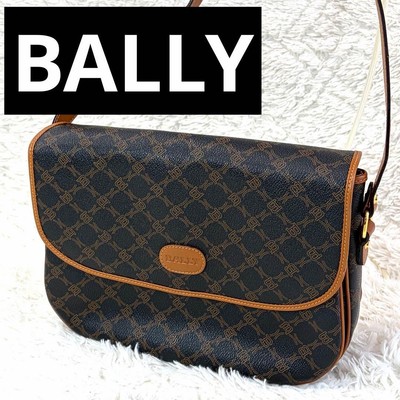Excellent Condition Bally B Logo Allover Flap PVC Shoulder Bag ...