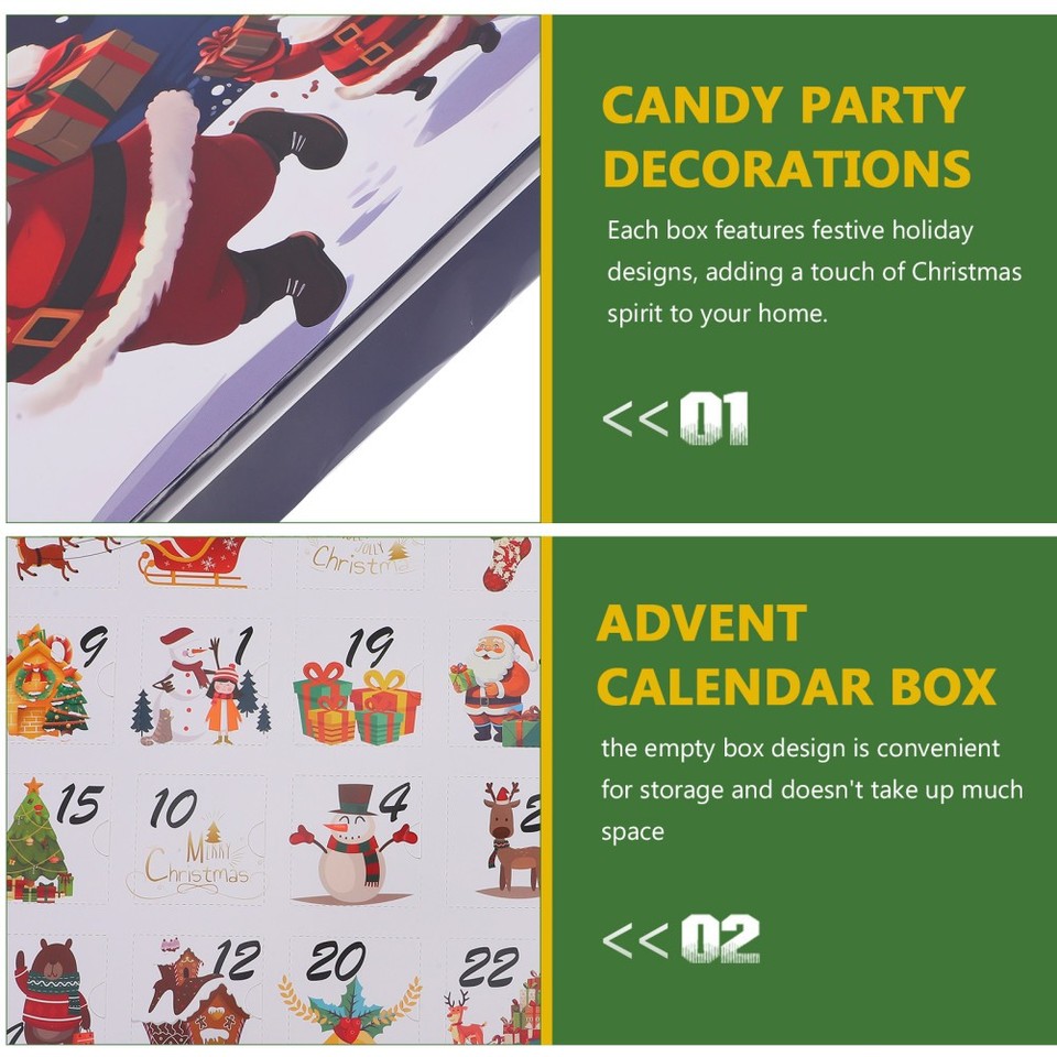 Christmas Countdown Calendar Box Empty Advent Calendar Present Boxes ...