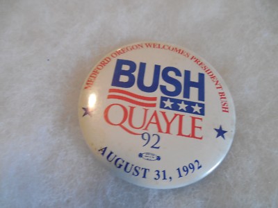 Oregon Presidential George Bush Pin Back Campaign President Button 1992 ...