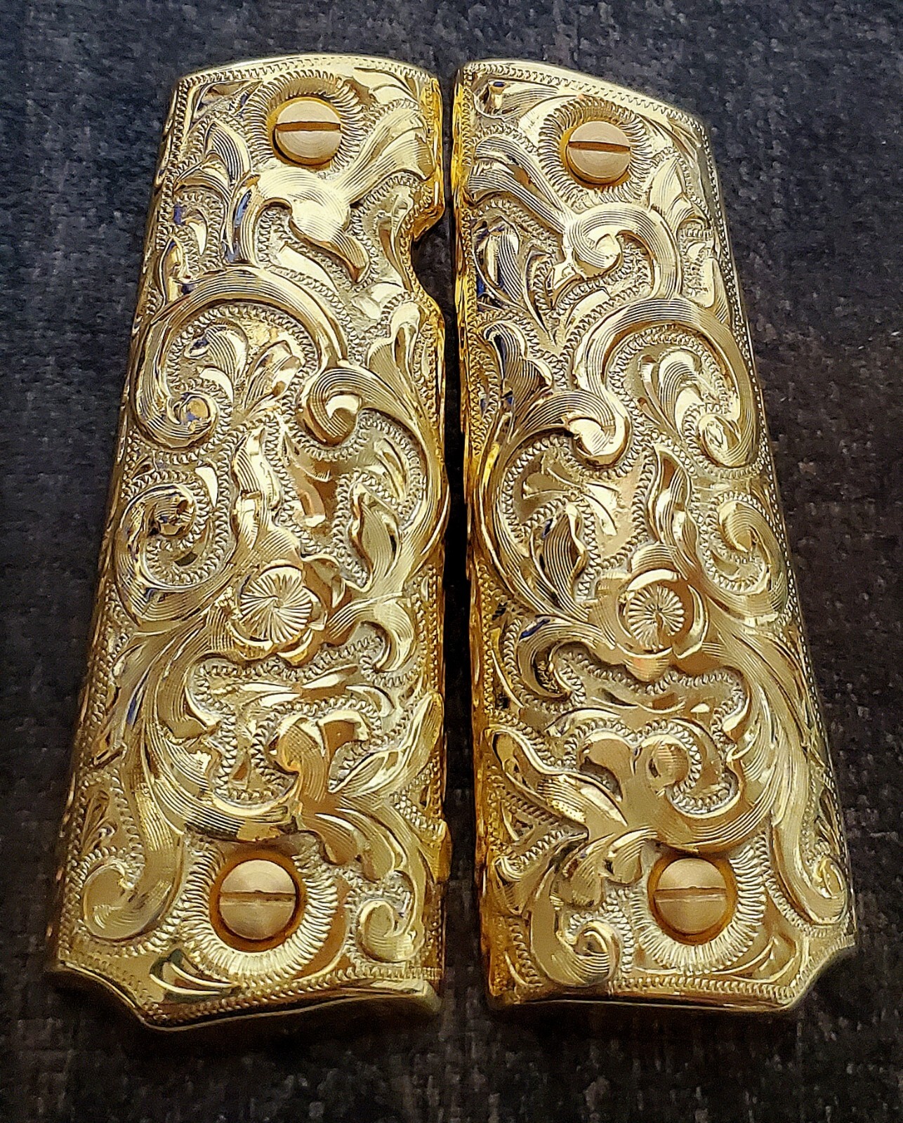 Cachas 1911 full size Gold plated rameado floral Premium mexican style ...