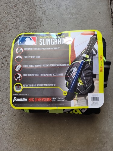 Franklin Baseball Slingbak Black/Lime Equipment Bag w/ Bat Storage ...