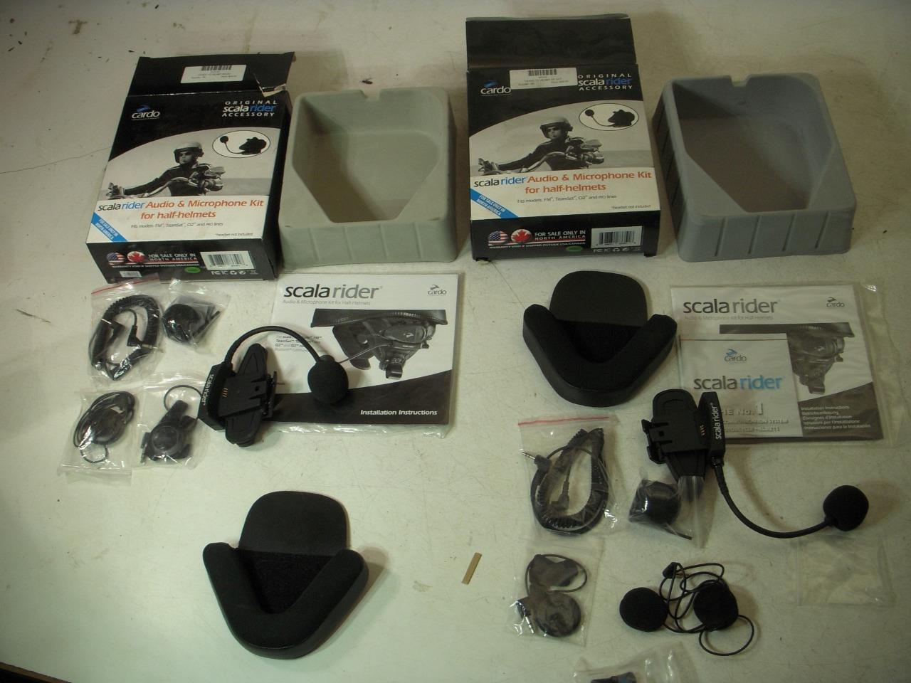 SCALA RIDER MOTORCYCLE 1/2 HELMET HEADSET AUDIO AND MIC KIT SCARDO OPEN ...