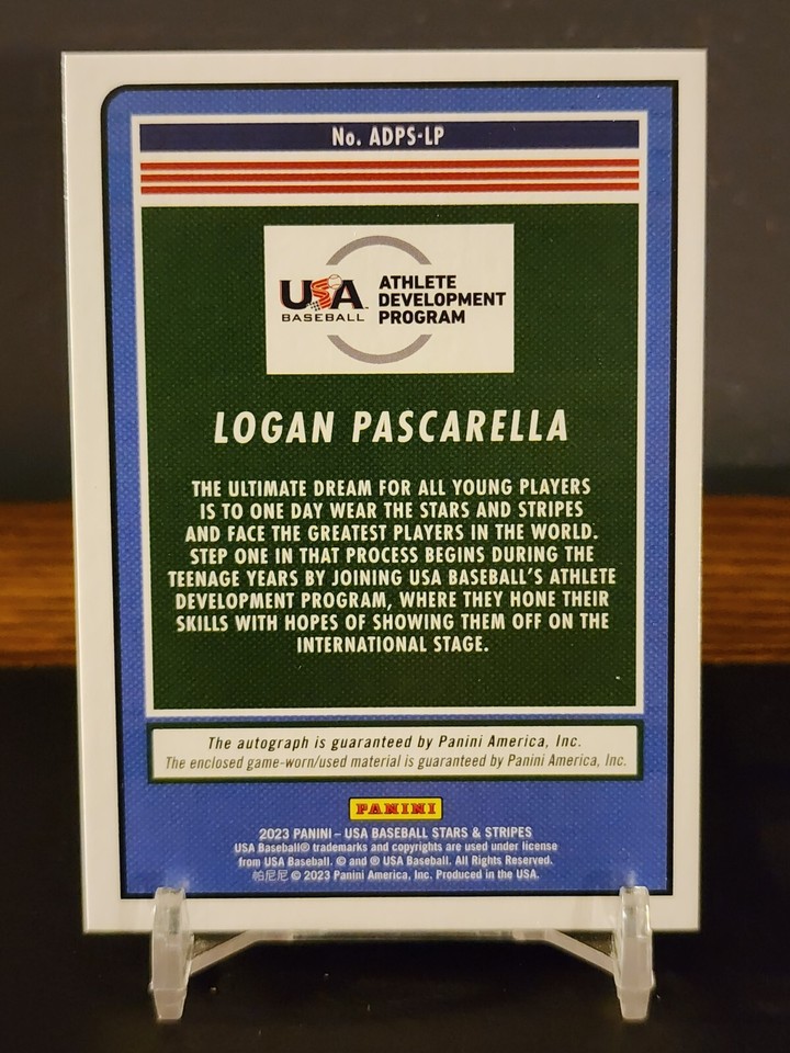 Logan Pascarella 2023 Stars & Stripes Athlete Development Auto Jersey # ...