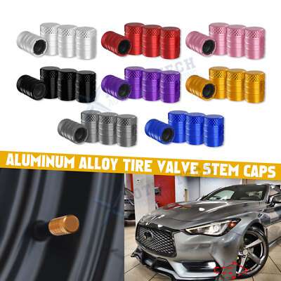 Car Screw-On Wheel Valve Stem Caps Air Port Cover 4Pcs Aluminum Alloy ...