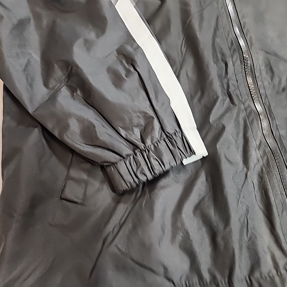 Kenpo Black w/ White Stripe Hooded Varsity Windbreaker Jacket - Size ...