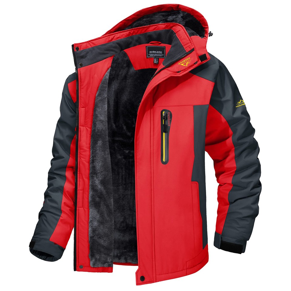 Men's Outdoor Ski Snow Jacket Mountain Hiking Warm Fleece Lined Winter ...