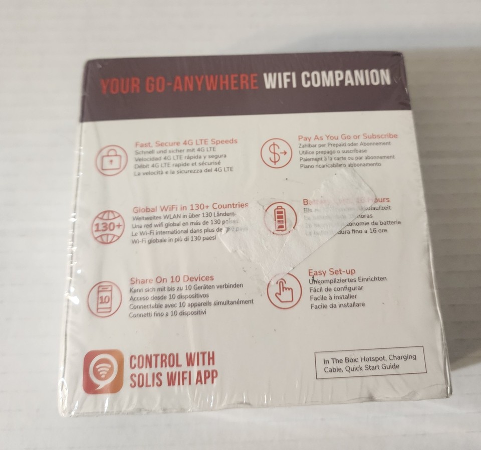 SOLIS LITE 4G LTE MOBILE WIFI HOTSPOT - NEW, SEALED BOX | eBay