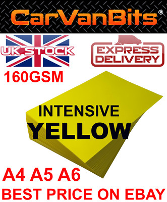 A4 A5 A6 PREMIUM INTENSIVE TRUE YELLOW COLOUR PAPER CARD QUICK DRYING ...