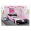 Girls Pink Race Car Bed Frame Twin Size Platform Plastic Kids Bedroom ...