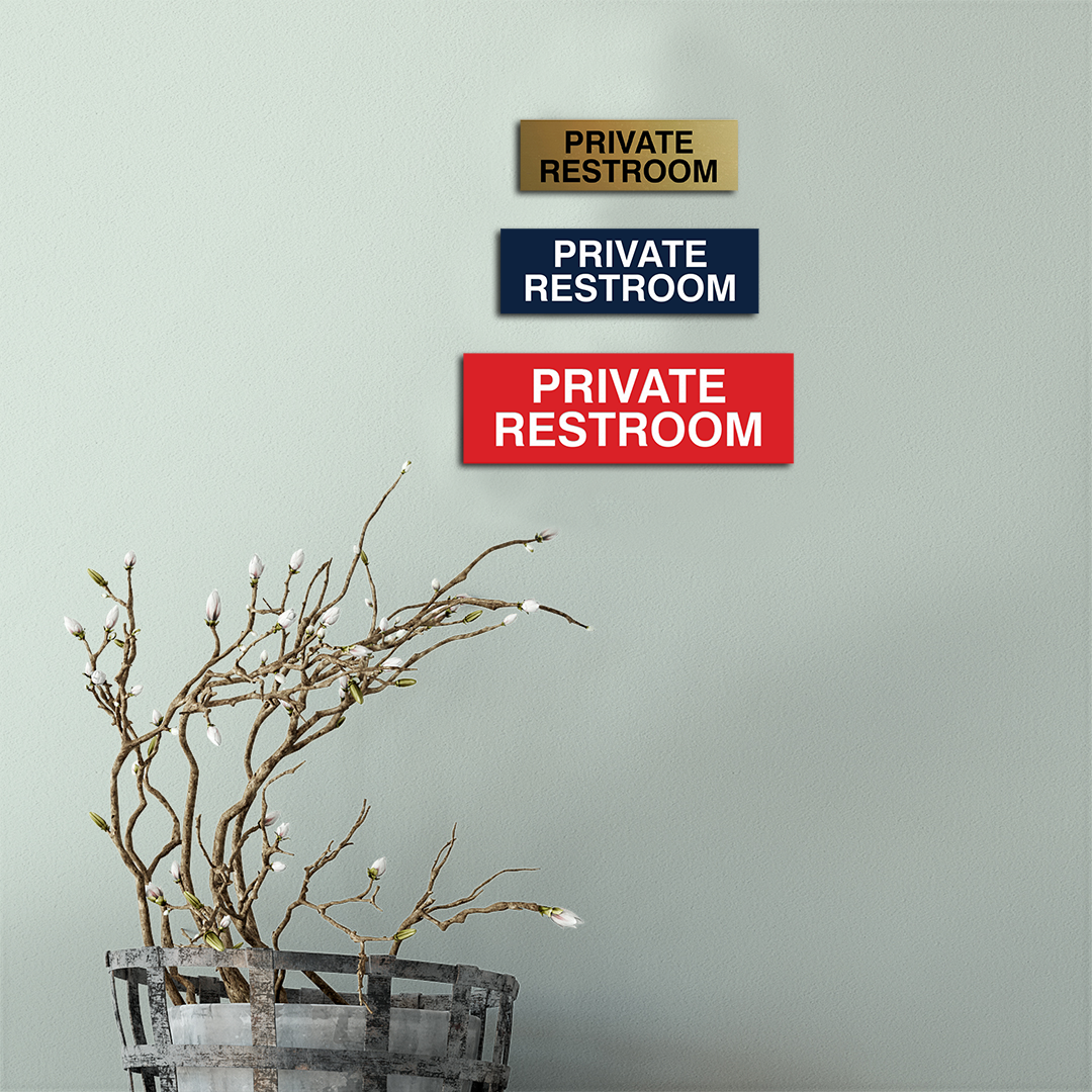 Basic Private Restroom Door / Wall Sign - Brushed Gold - Medium | eBay