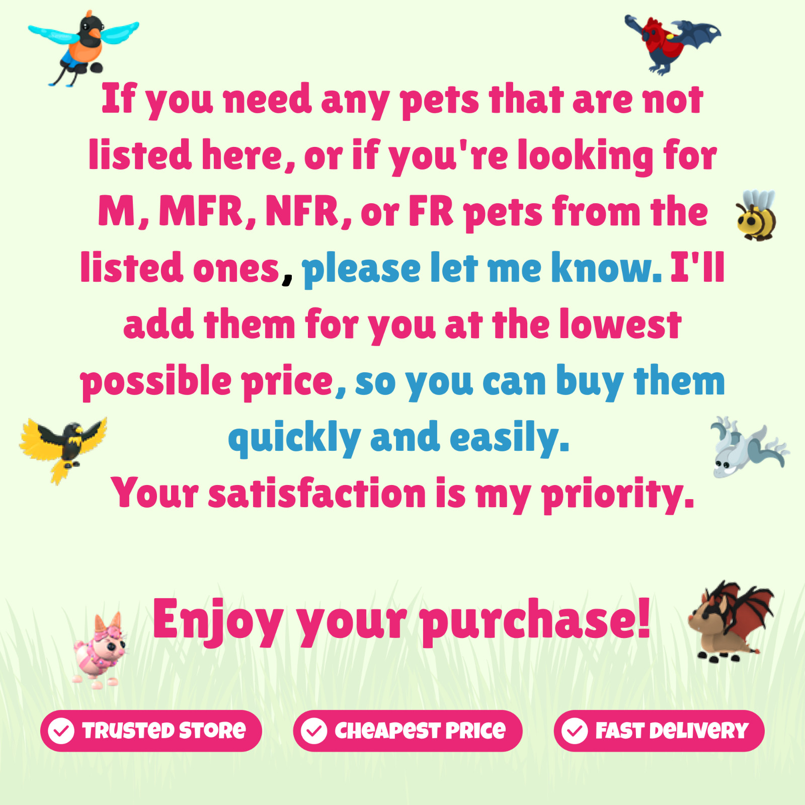 Mega Neon Fly Ride Pet Adopt A ! - Adopt Me Game Virtual Item, Instant ...