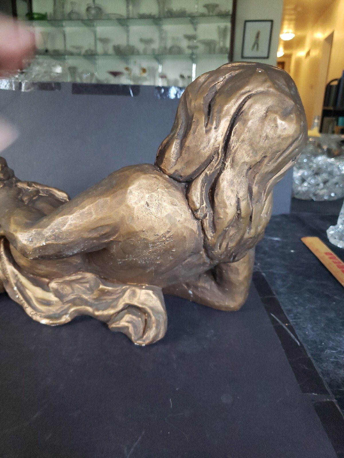 23" Nude Woman Girl w/ Kitten Statue 815 Universal Statuary corp bronze plaster | eBay