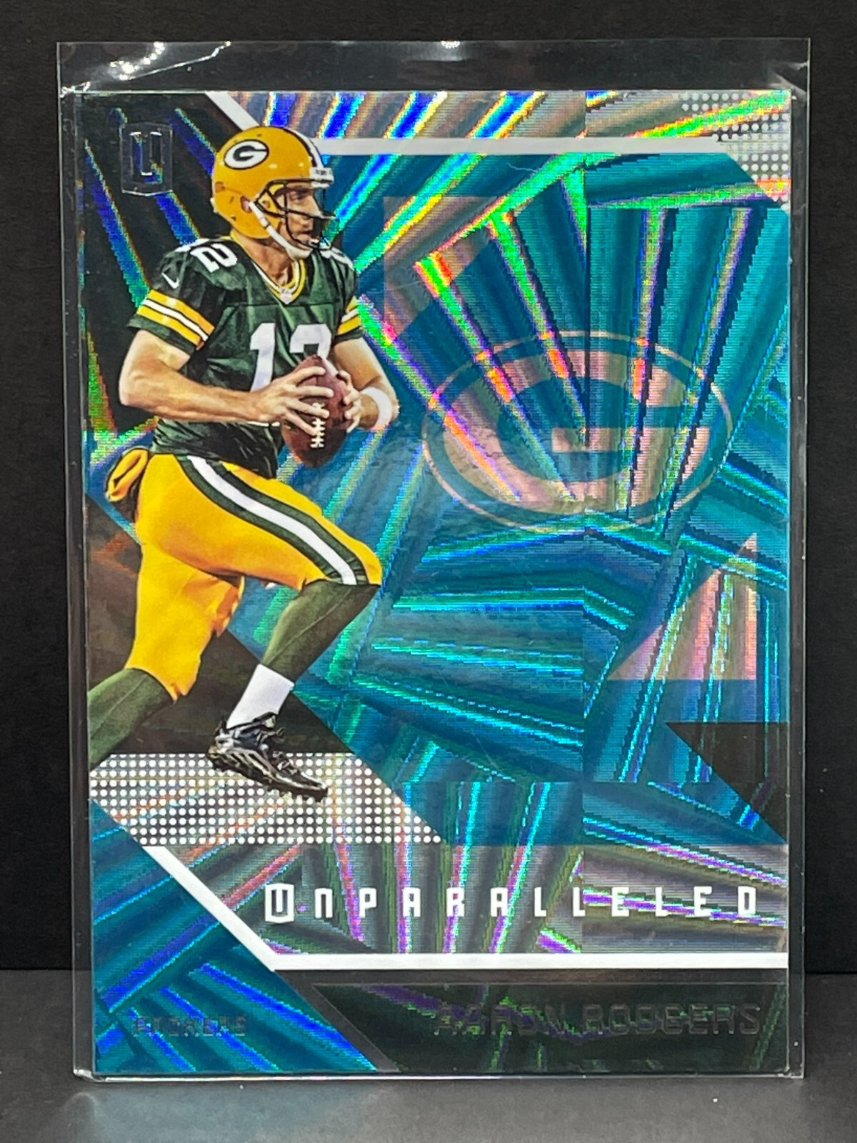 2016 Unparalleled Teal/Blue Wedges 121 Aaron Rodgers Green Bay Packers ...
